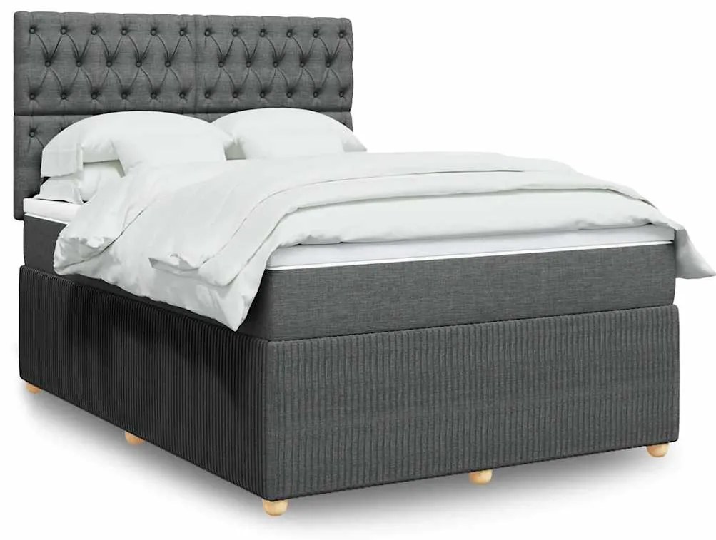 Box spring postel s matrací tmavě šedá 160x200 cm textil 3294415