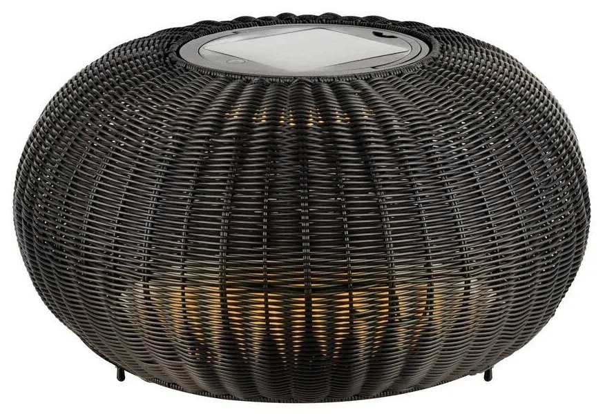 LA 1008388 ADEGAN venkovní stojací lampa, plochá, solární, 2200 K, IP65, černá - BIG WHITE (SLV)