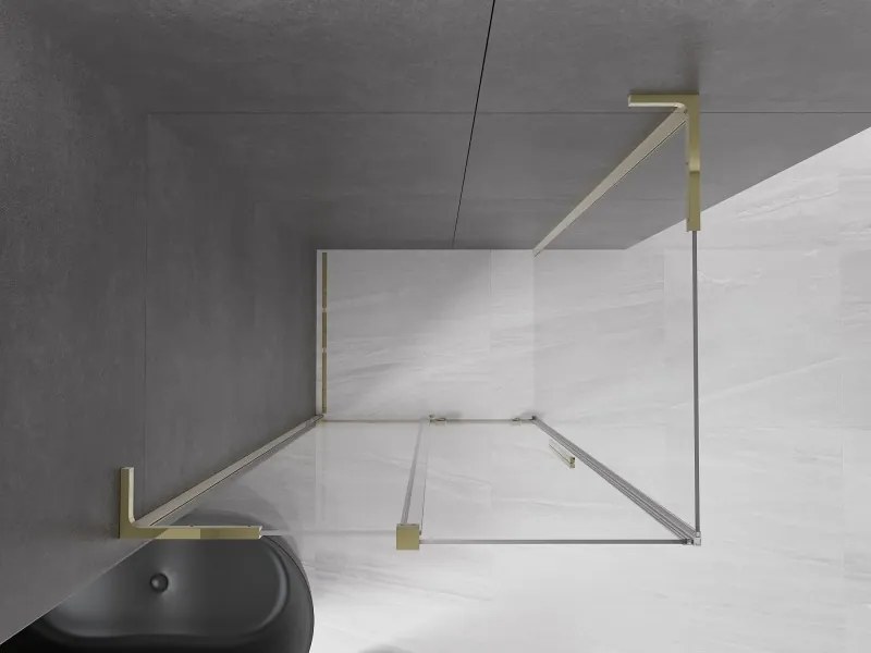 Mexen Velar L, sprchový kout s posuvnými dveřmi 110 x 85 cm, 8mm čiré sklo, zlatá lesklá, 871-110-085-03-50