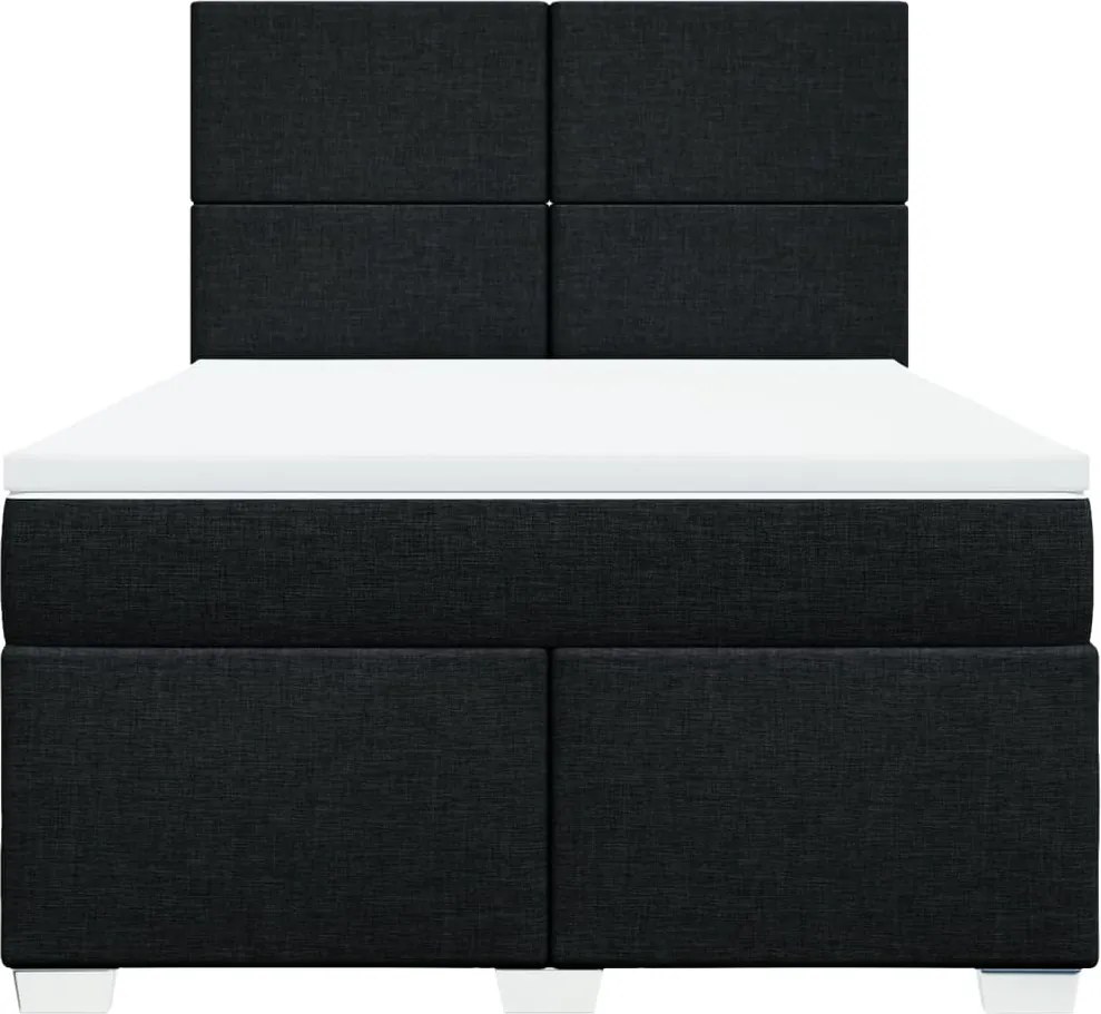Box spring postel s matrací černá 160x200 cm textil 3292834