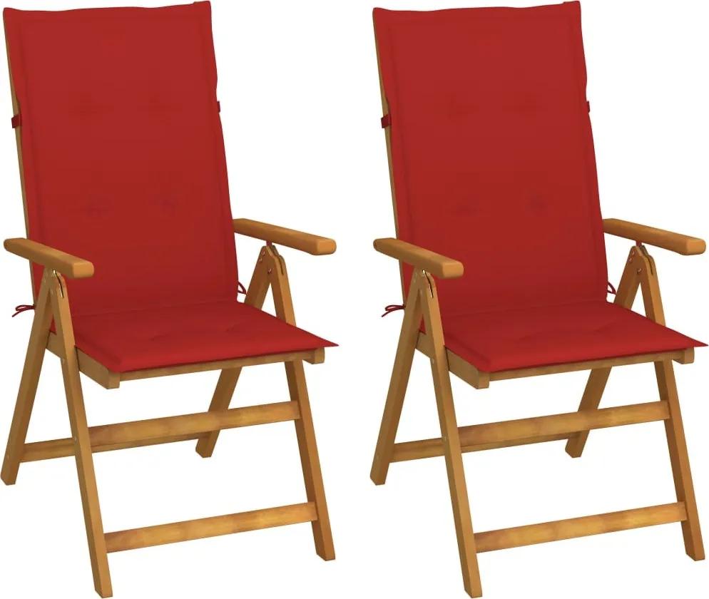 vidaXL Zahradní polohovací židle s poduškami 2 ks masivní akácie [3064068] Barva: taupe