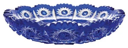 Bohemia Crystal Broušený talíř Paula 146mm - modrý