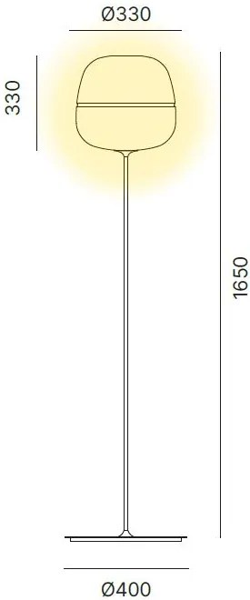 Quadrifoglio Group K13TRE0P00-006 Afra, černá stojací lampa z opálového matného skla, 1xE27, výška 165cm