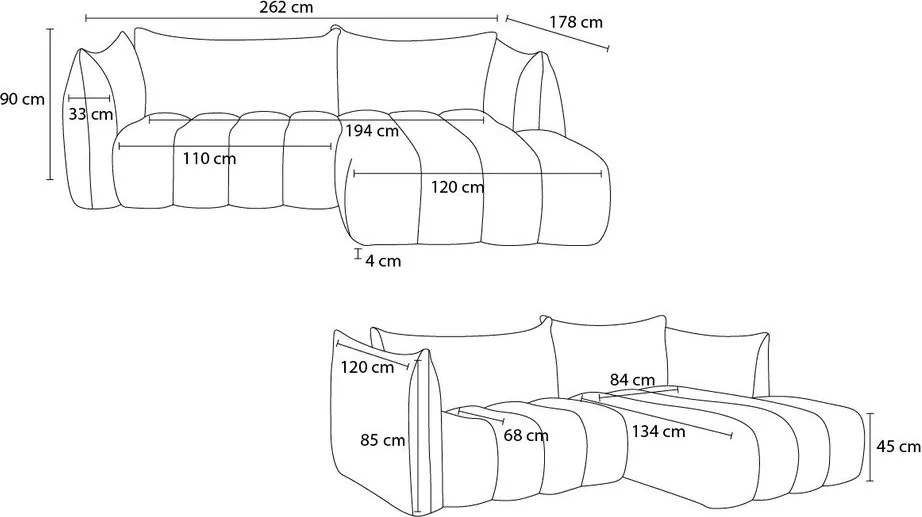 Bílá rohová pohovka z textilie bouclé (levý roh/s lenoškou) Azra – Bobochic Paris