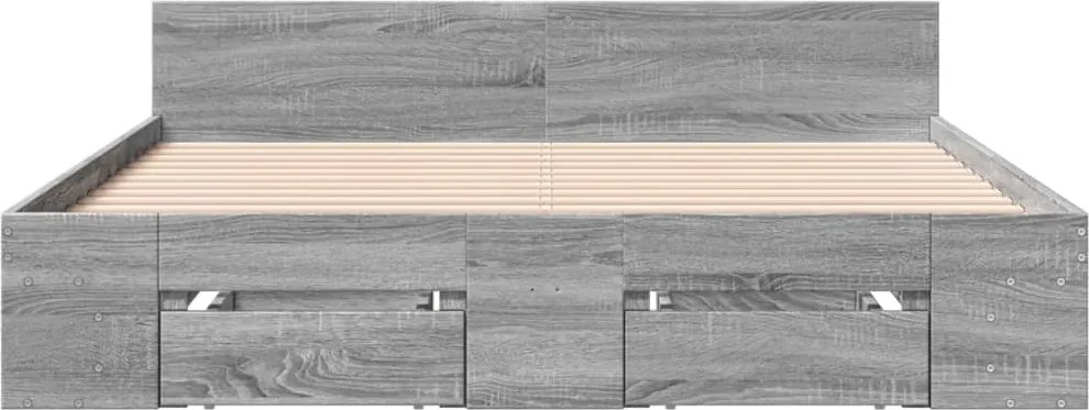 Rám postele se zásuvkami šedý sonoma 160 x 200 cm kompozit 3280739