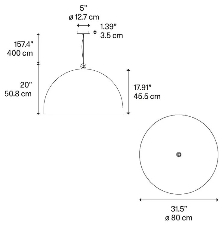 Diesel 50223 3100 Urban Concrete 80, tmavě šedé závěsné svítidlo s očkem, 1x25W E27, prům. 80cm
