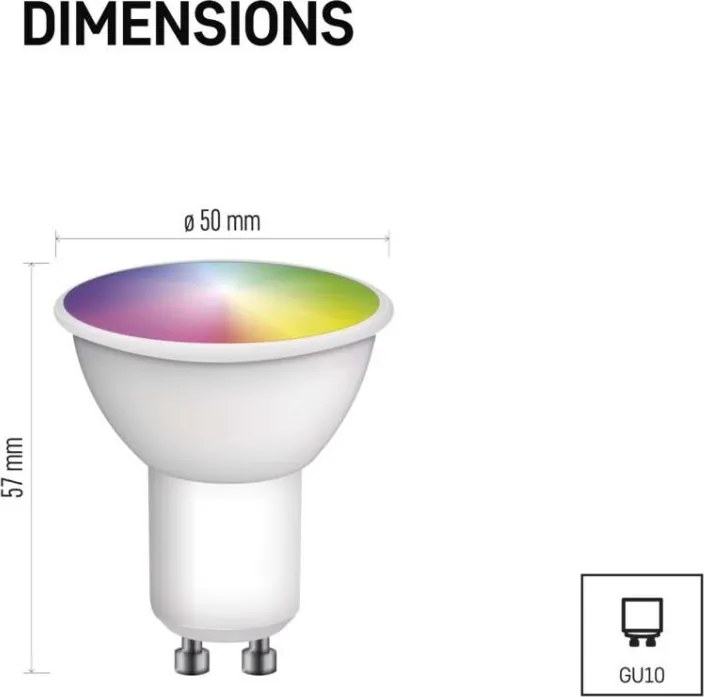 Chytrá LED žárovka GoSmart MR16/GU10 4,8W 230V ZigBee RGB stmívatelná