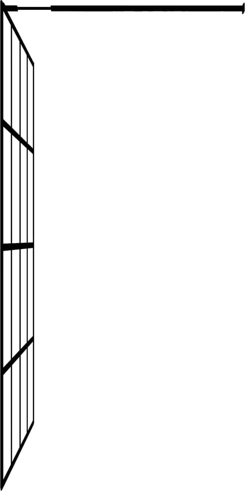 Zástěna do průchozí sprchy s policí černá 118x190 cm ESG/hliník 3185486