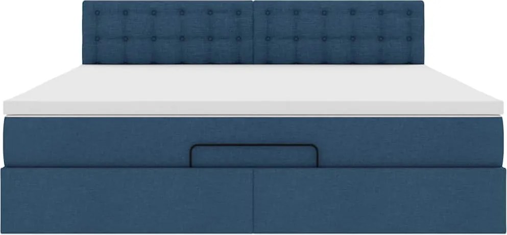 Osmanský rám postele s matrací modrá 180x200cm textil 3311649