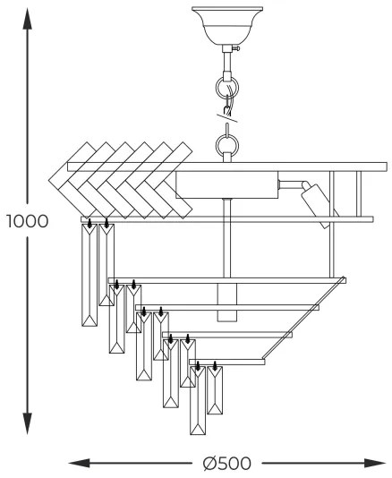 Zuma Line 23910/9 - Lustr na řetězu LYON 9xE14/40W/230V zlatá