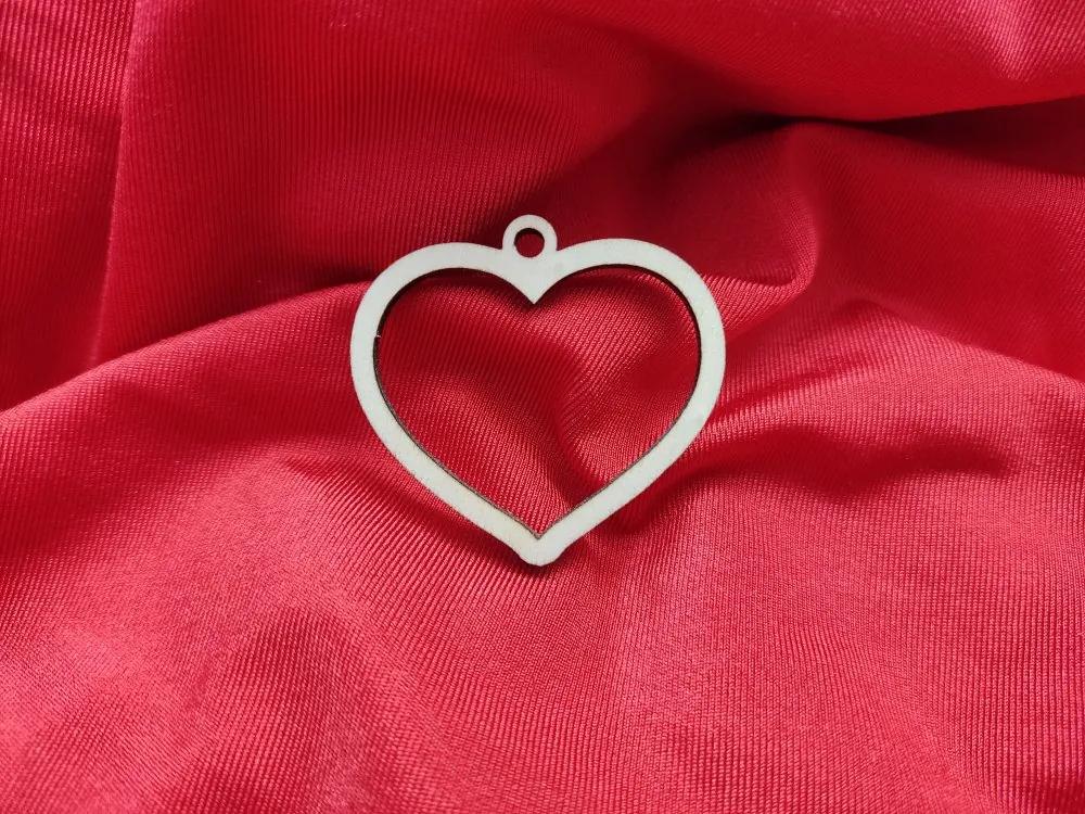 Vánoční ozdoba srdce Vilma Červená třpytivá 6x6,5 cm