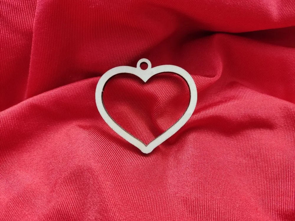 Vánoční ozdoba srdce Vilma Červená třpytivá 7x7,5 cm