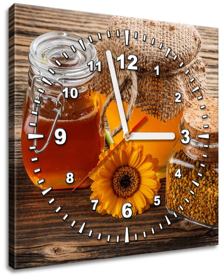 Gario Obraz s hodinami Včelí med Rozměry: 60 x 40 cm