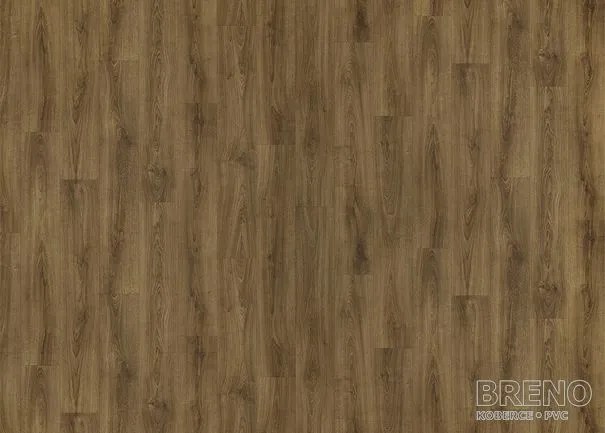 Breno PVC RENOTEX Sundance Oak 546 – tmavě hnědé dřevo, šíře 300 cm