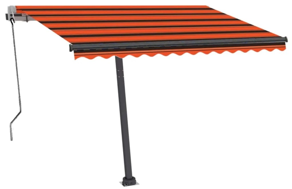 vidaXL Volně stojící automatická markýza 300 x 250 cm oranžová/hnědá