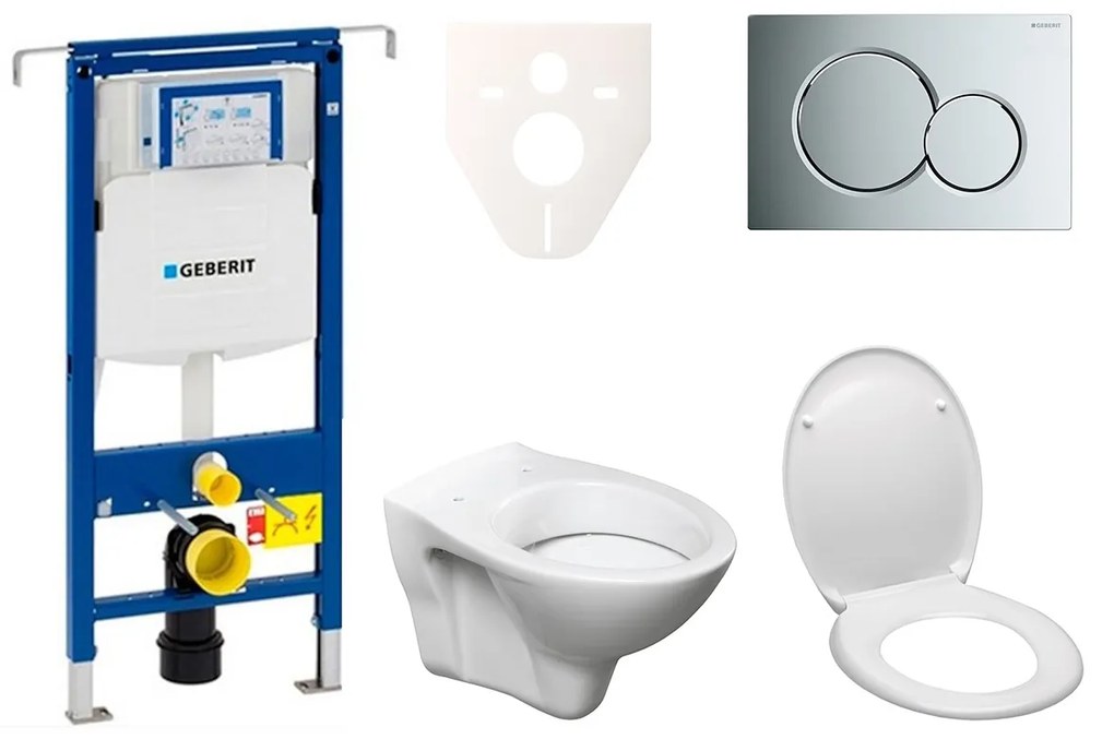 Cenově zvýhodněný závěsný WC set Geberit do lehkých stěn / předstěnová montáž+ WC S-Line S-line Pro 111.355.00.5ND2