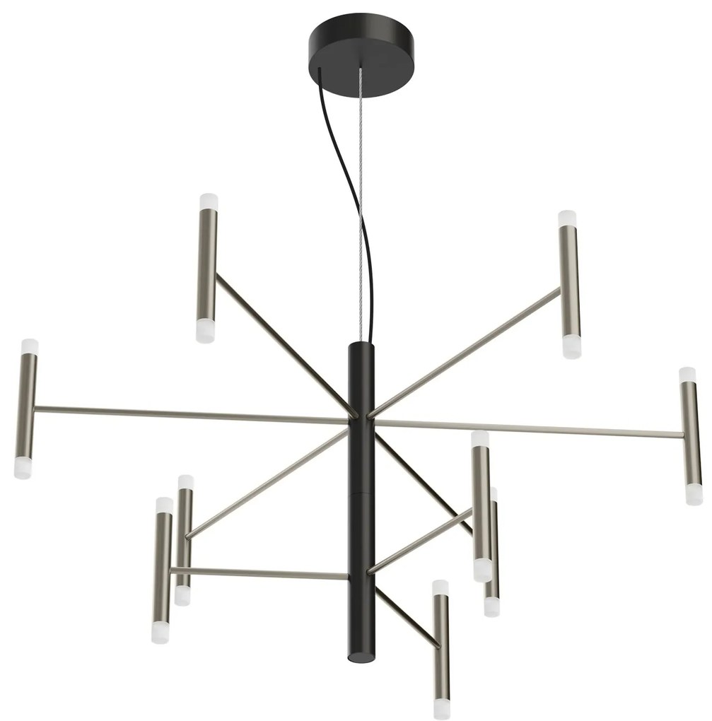 Linea Light 9751 Perla_P9, černý moderní lustr, 40W LED 3000K DALI, 87x100cm
