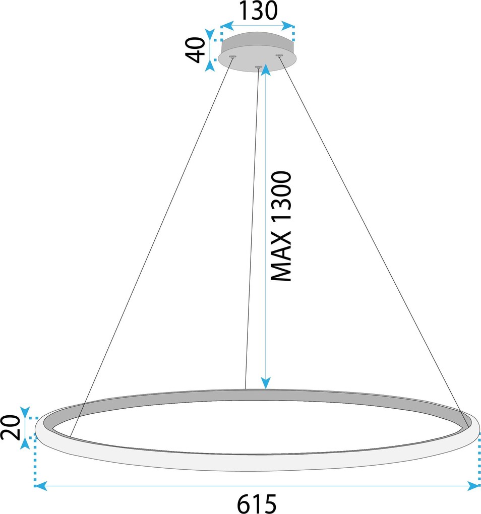 Toolight Toolight, LED stropní osvětlení 60cm, 37W, 3000K, LHJ005-CP, zlatá matná, OSW-60002