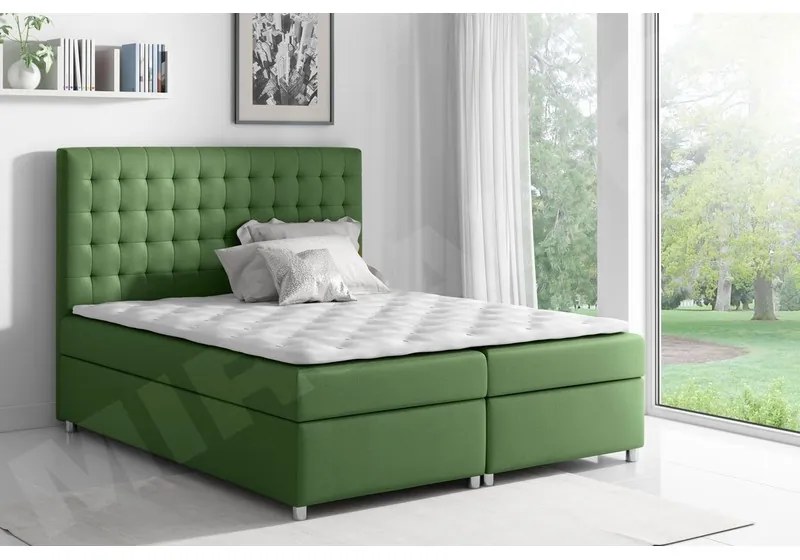 Kontinentální postel Alfi, Rozměr postele: 160x200, Barva:: ekokůže Soft 017 (bílá)