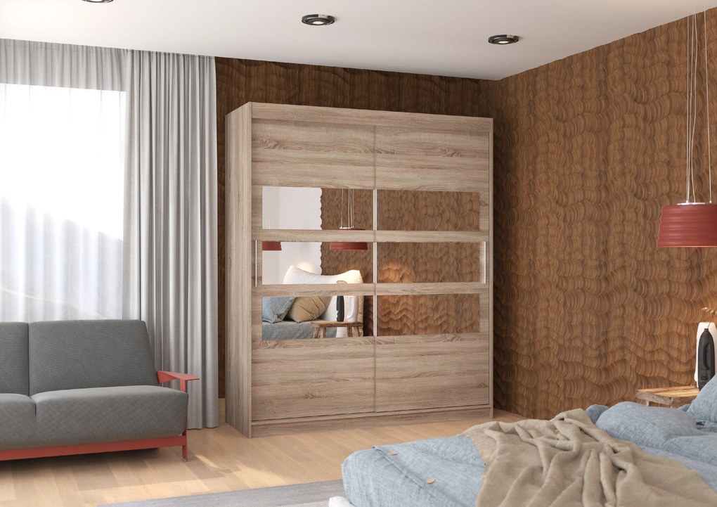 ADRK Furniture Posuvná skříň s zrcadlem TOLEDO 180 SW-TOL-T-180+A296