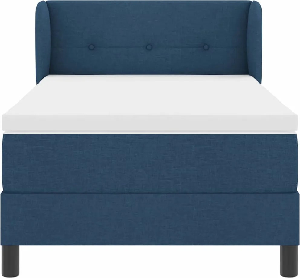 Postel s boxspringem s čelo Modrá 100 x 200 cm textil 3340016
