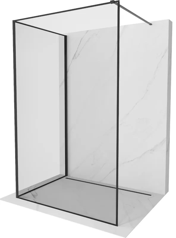 Mexen Kioto sprchová zástěna Walk-in 140 x 110 cm, černý rámeček, černá - 800-140-212-70-70-110