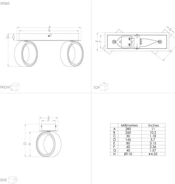 Eglo 39585 - LED Bodové svítidlo ALBARIZA 2xLED/4,6W/230V 3000K