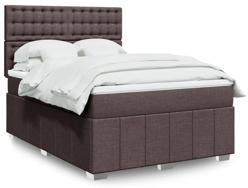 Box spring postel s matrací tmavě hnědá 140x200 cm textil 3291708