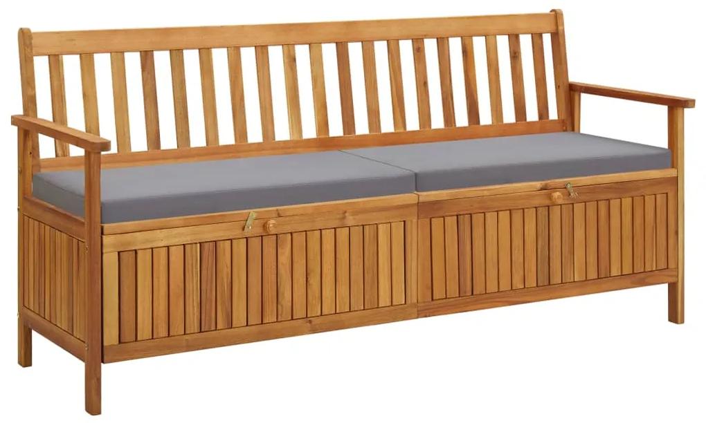 310278 vidaXL Zahradní úložná lavice s poduškou 170 cm masivní akáciové dřevo