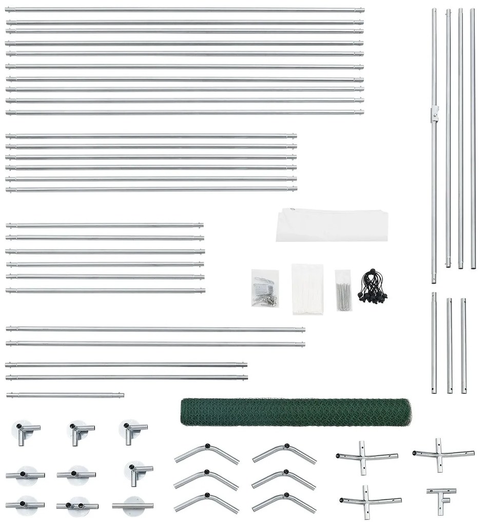 Juskys Venkovní klec pro slepice - 3x4x2m