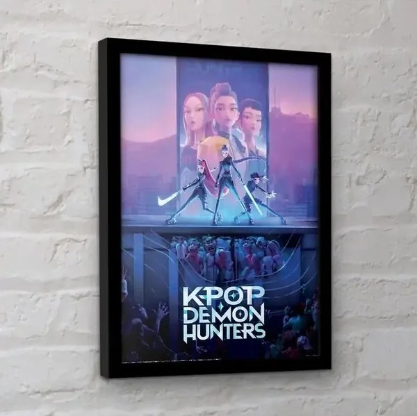 Rámovaný obraz Pyramid International K-Pop Demon Hunters - Key Art