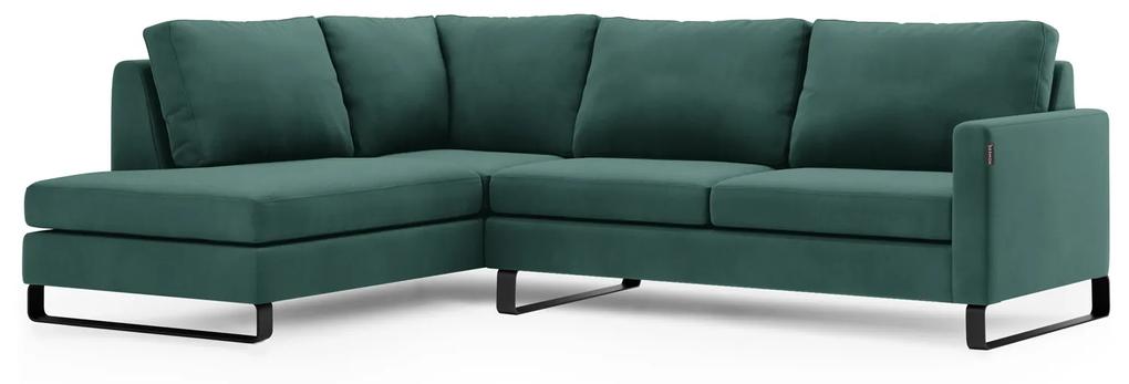 Velká rohová sedačka do obývacího pokoje Industrial 295 cm Láhvově zelená MANTUA