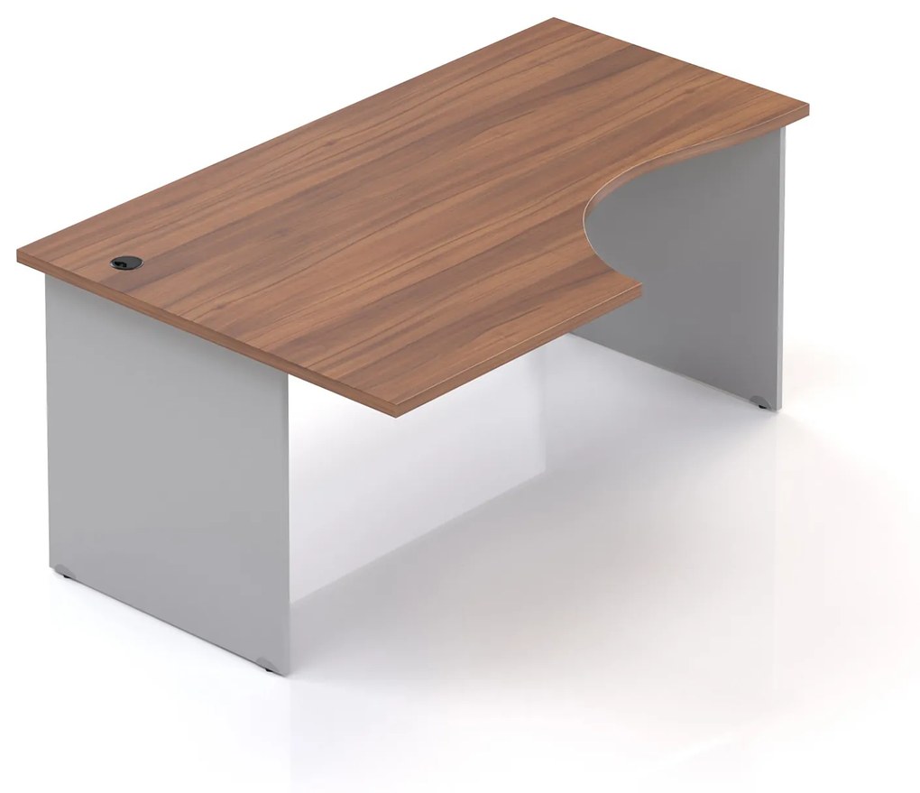 Kancelářský rohový stůl levý Komfort, dřevěná podnož, 160x70/100x76 cm BKA21 03