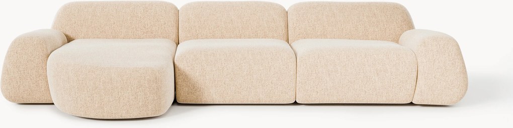 Modulární rohová bouclé pohovka Wolke, 4místná