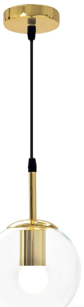 Toolight - skleněná stropní svítilna E27 60W APP686-1CP, zlatá, OSW-00097