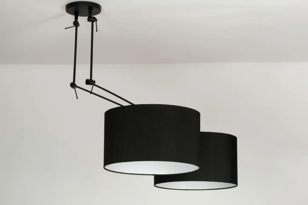 Závěsné designové černé svítidlo nad stůl Snap Light Duo Black and Black