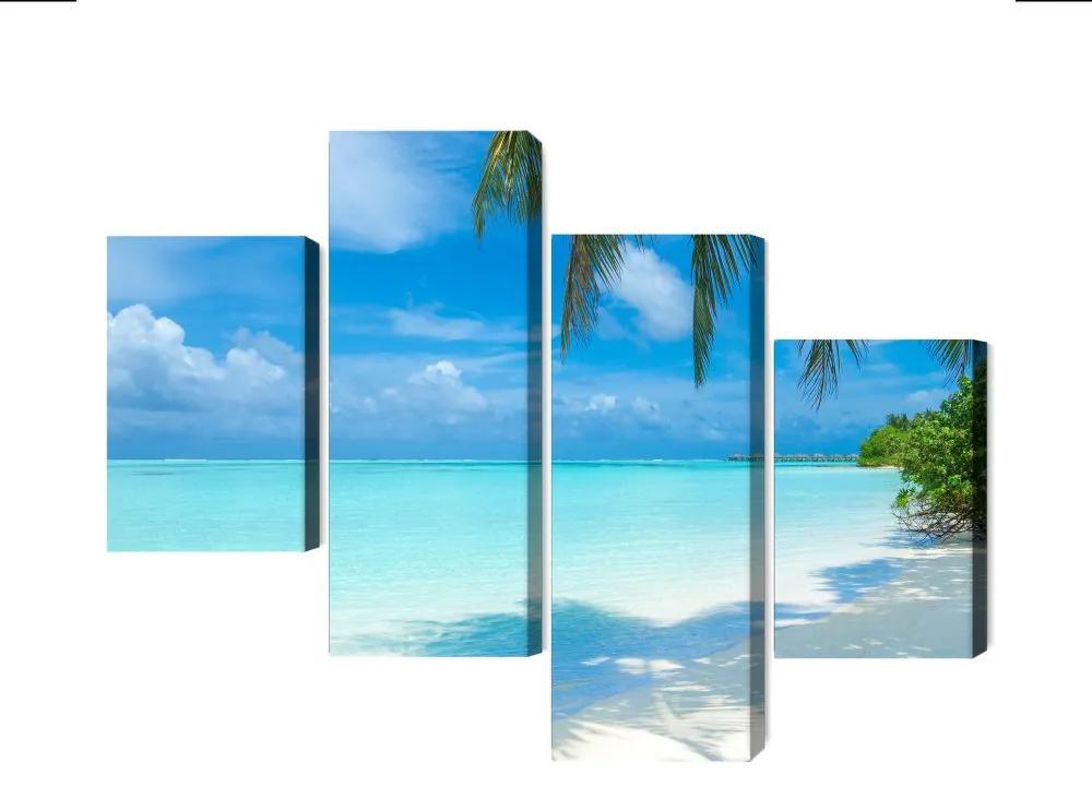 Vícedílný obraz Pláž Na Maledivách Nedostatek Nedostatek Přírodní plátno 120x75