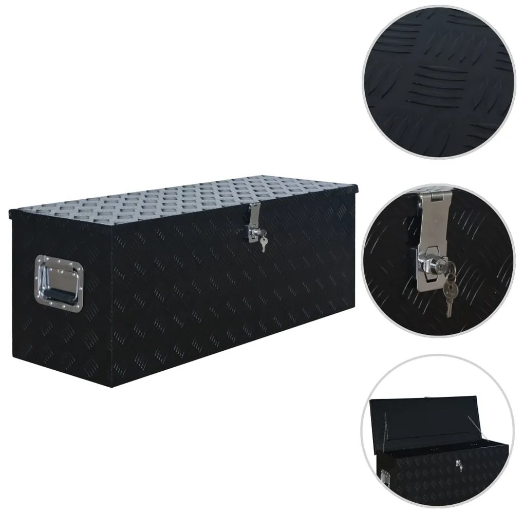 Hliníkový box 1085 x 370 x 400 mm černý 144846