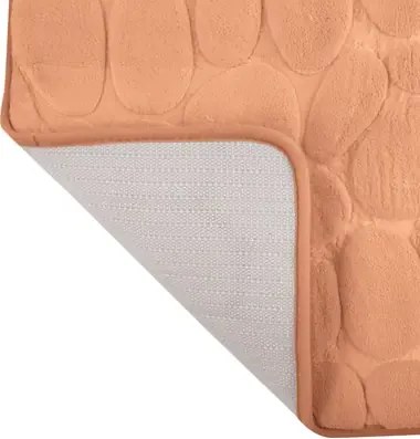 MSV PEBBLES koupelnová předložka 40 x 60 cm broskvová / Polyester, PU