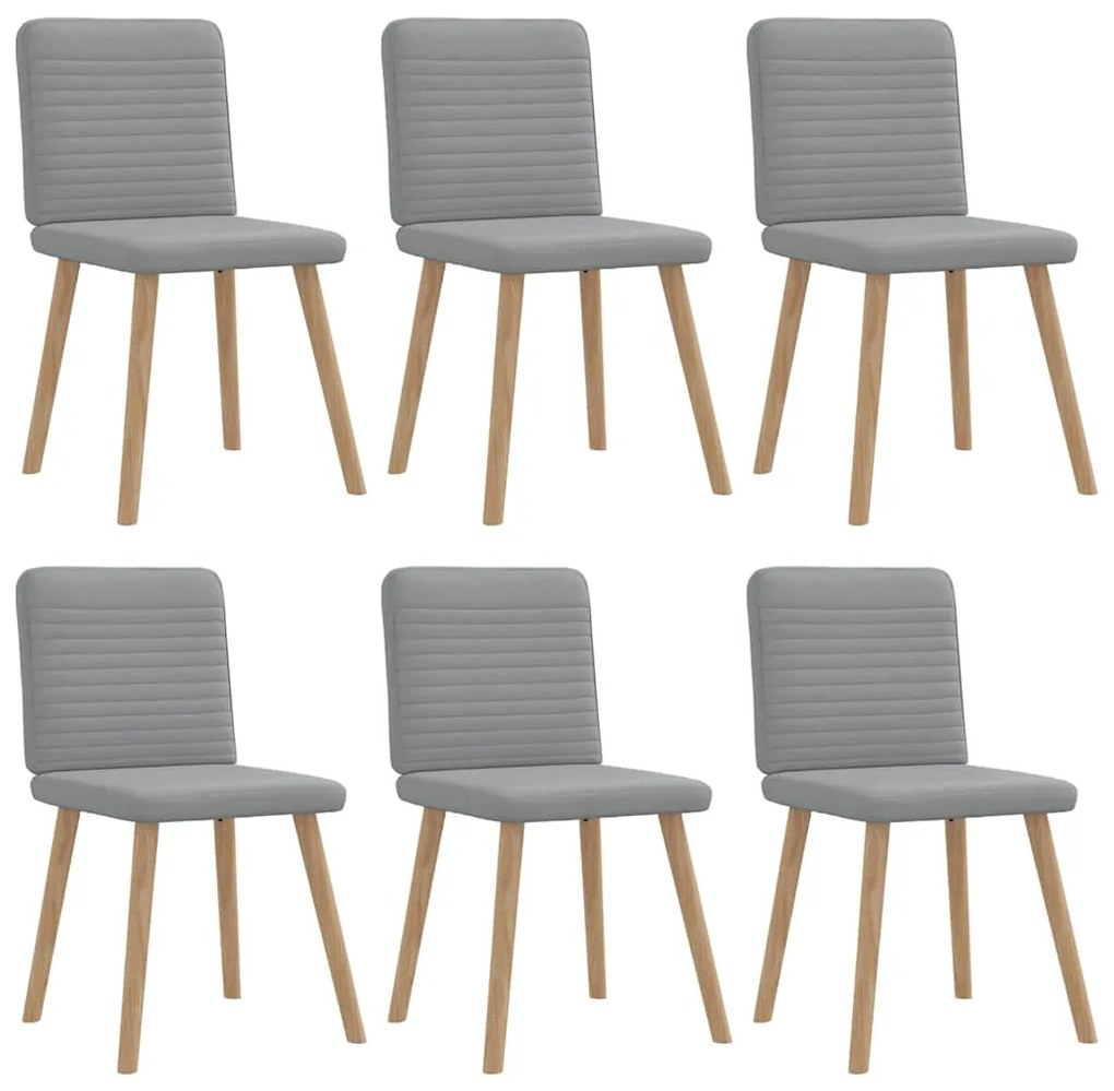 Jídelní židle 6 ks světle šedé textil 3315514