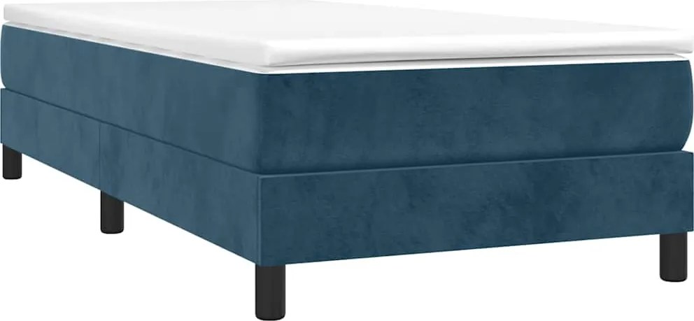 Rám postele s boxspringem tmavě modrý 80x200 cm samet 3120740