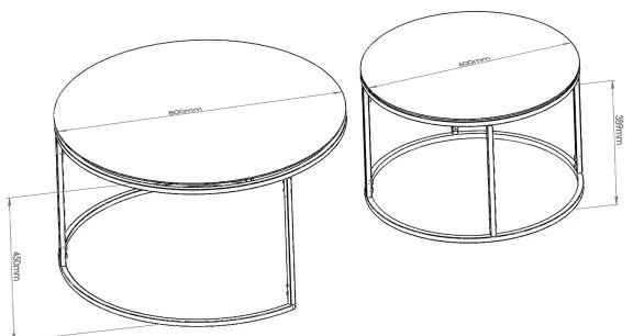 SADA 2x Konferenční stolek BELARUS  černá