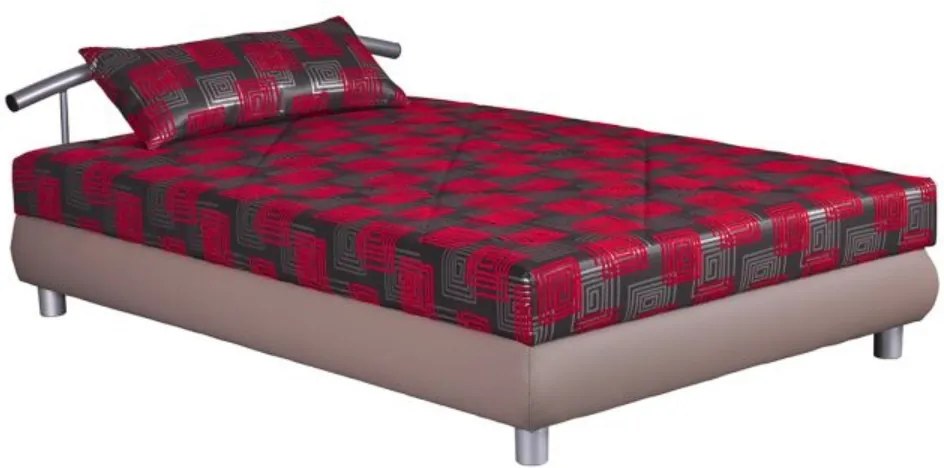 Postel Nina 140x200 - potah Beky 3 Red/Loft Taupe (koženka)