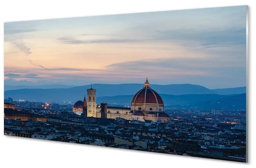 Obraz na skle Itálie katedrála panorama v noci 125x50 cm