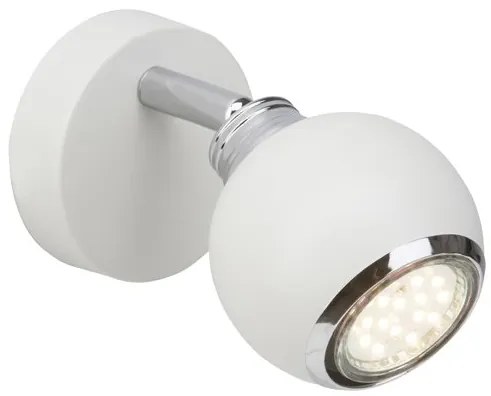 Nástěnné reflektorové svítidlo INA 1 x LED GU10 3W, A+, bílé + chromový detail