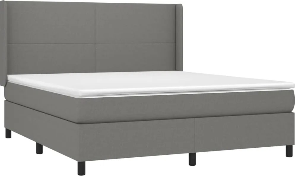 Box spring postel s matrací a LED tmavě šedá 160x200 cm textil 3138166