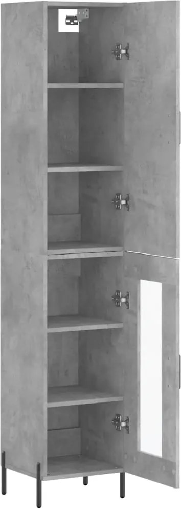 Skříň highboard betonově šedá 34,5x34x180 cm kompozitní dřevo 3199053