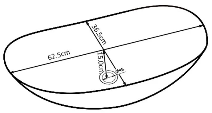 BPS-koupelny Keramické umyvadlo na desku HYD-LA-BR-625 62,5x36,5 cm, hnědé