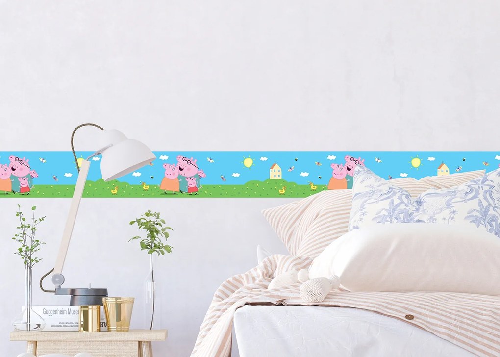 Dětská samolepící bordura na zeď Prasátko Peppa | 5 m x 9.7 cm | DWBD8145