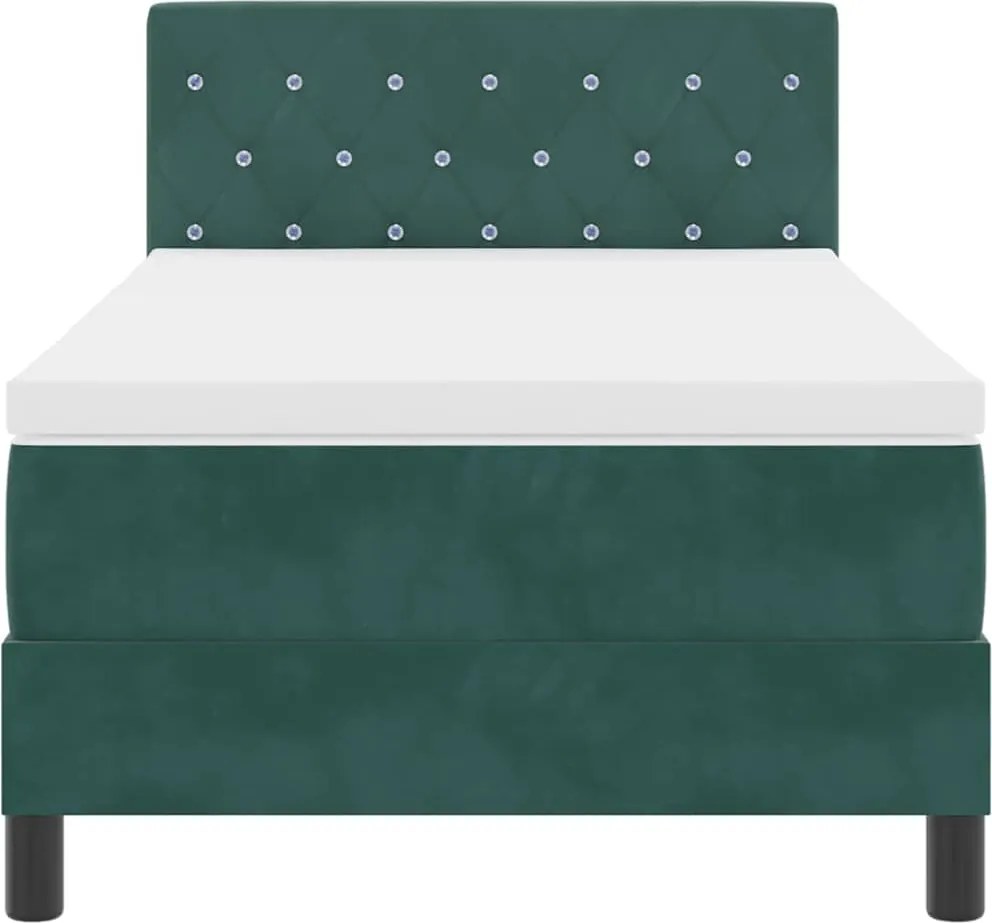 Postel s boxspringem s matrací Tmavě zelená 100 x 200 cm samet 3339089